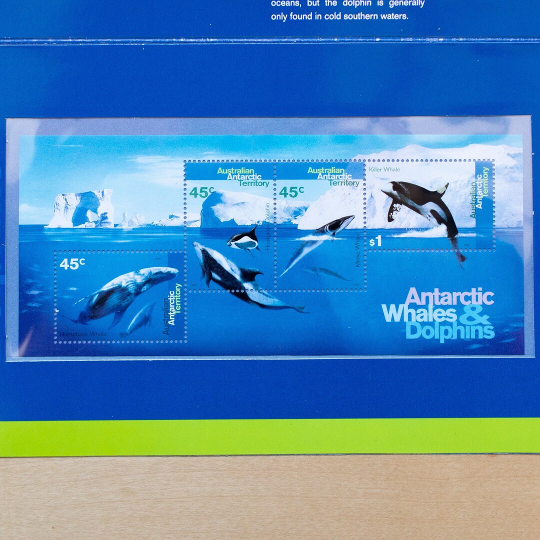 4 Whale Postage Stamps, Unused Australia, Oceans, Iceberg, Orca ...