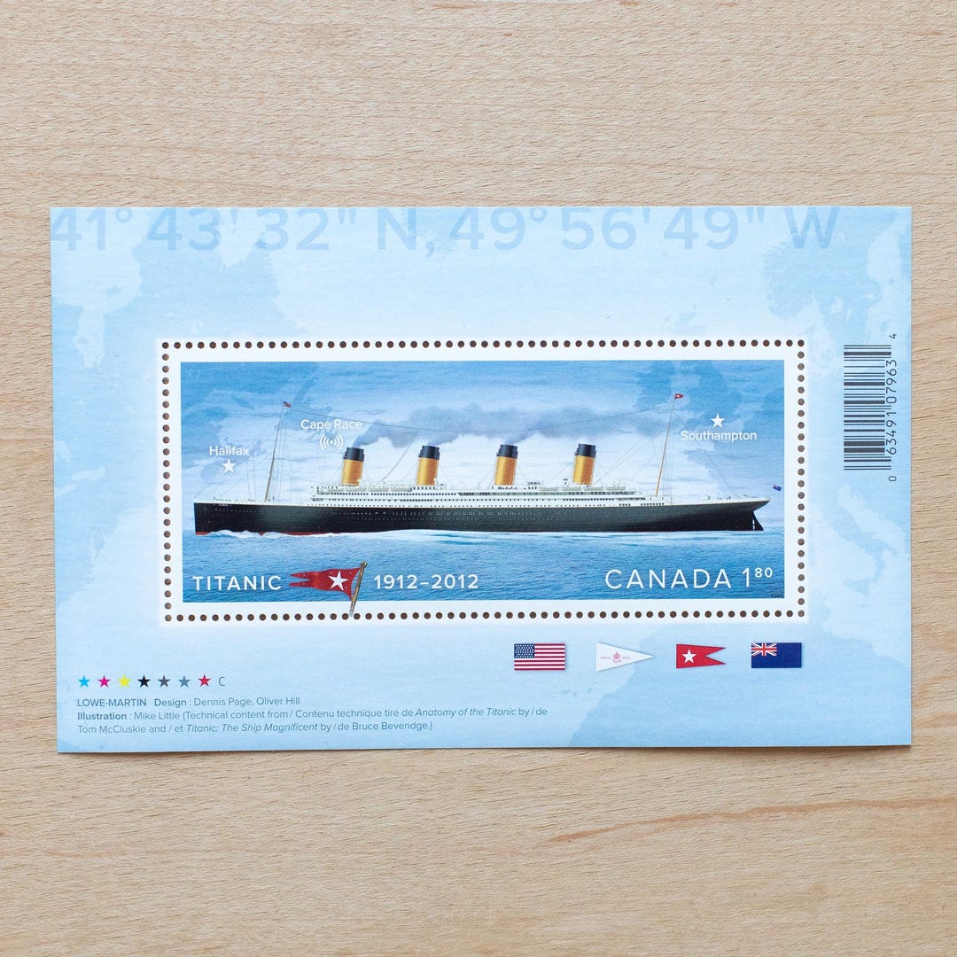 Boat Postage Stamp Sheet, Canada, Titanic, Wedding Calligraphy ...