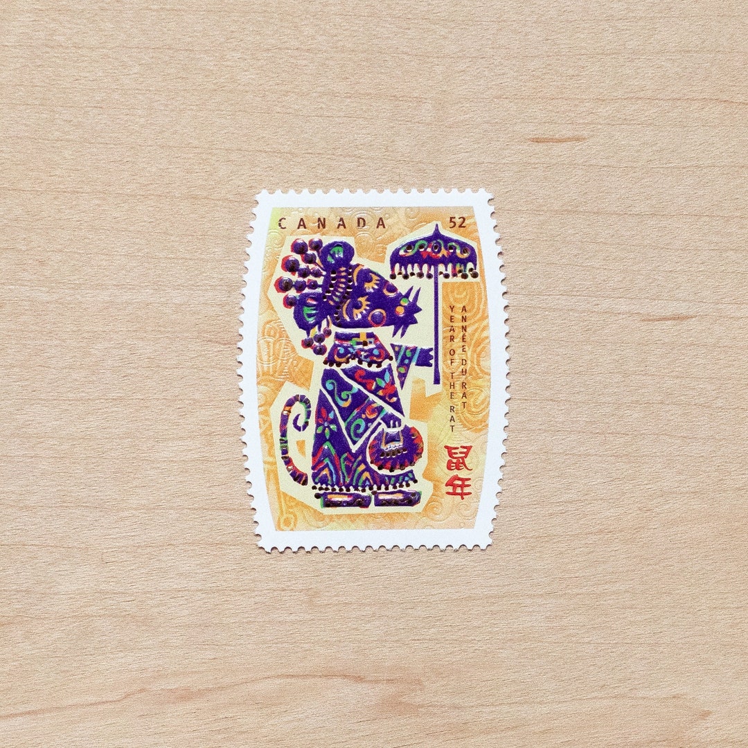 4 Year of the Rat Postage Stamps Canada Wedding Calligraphy - Etsy Canada