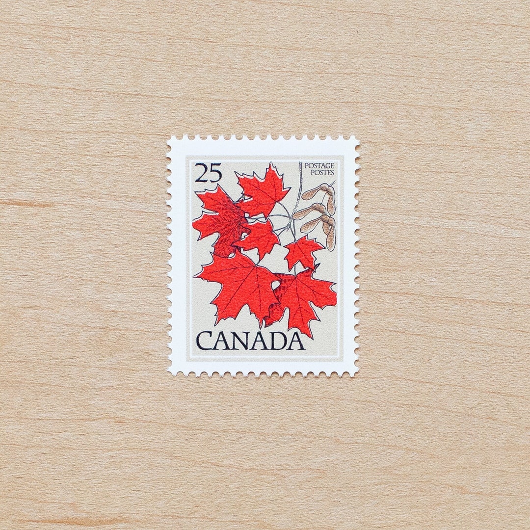 4 Sugar Maple Postage Stamps, Trees of Canada, Botanical, Fall Leaves ...
