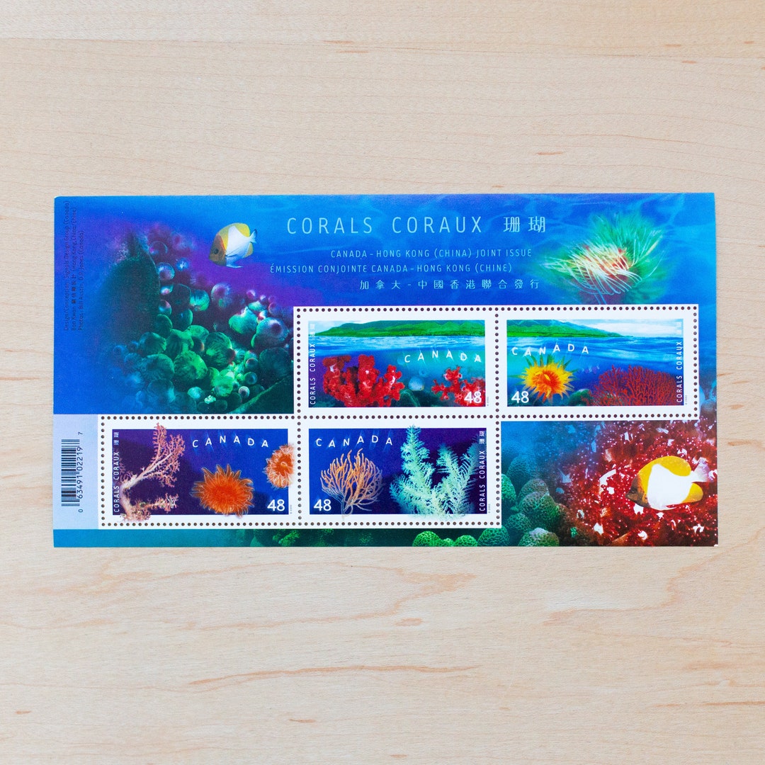 Coral Canada Postage Stamps, Wedding Calligraphy Envelopes, Ocean ...