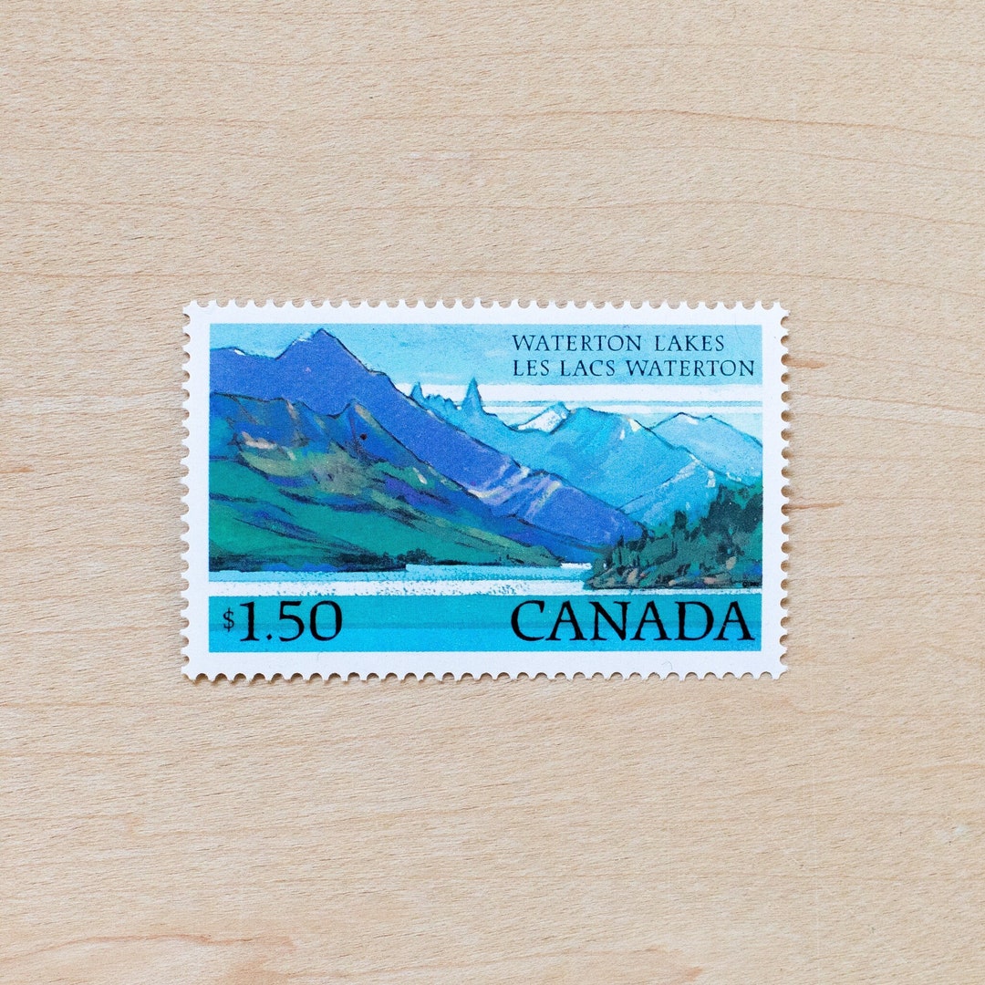 2 Waterton Lakes National Park Postage Stamp, Wedding Calligraphy ...