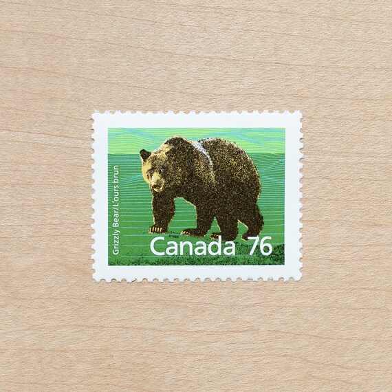 2 Grizzly Bear Postage Stamps Canada Wedding Calligraphy - Etsy