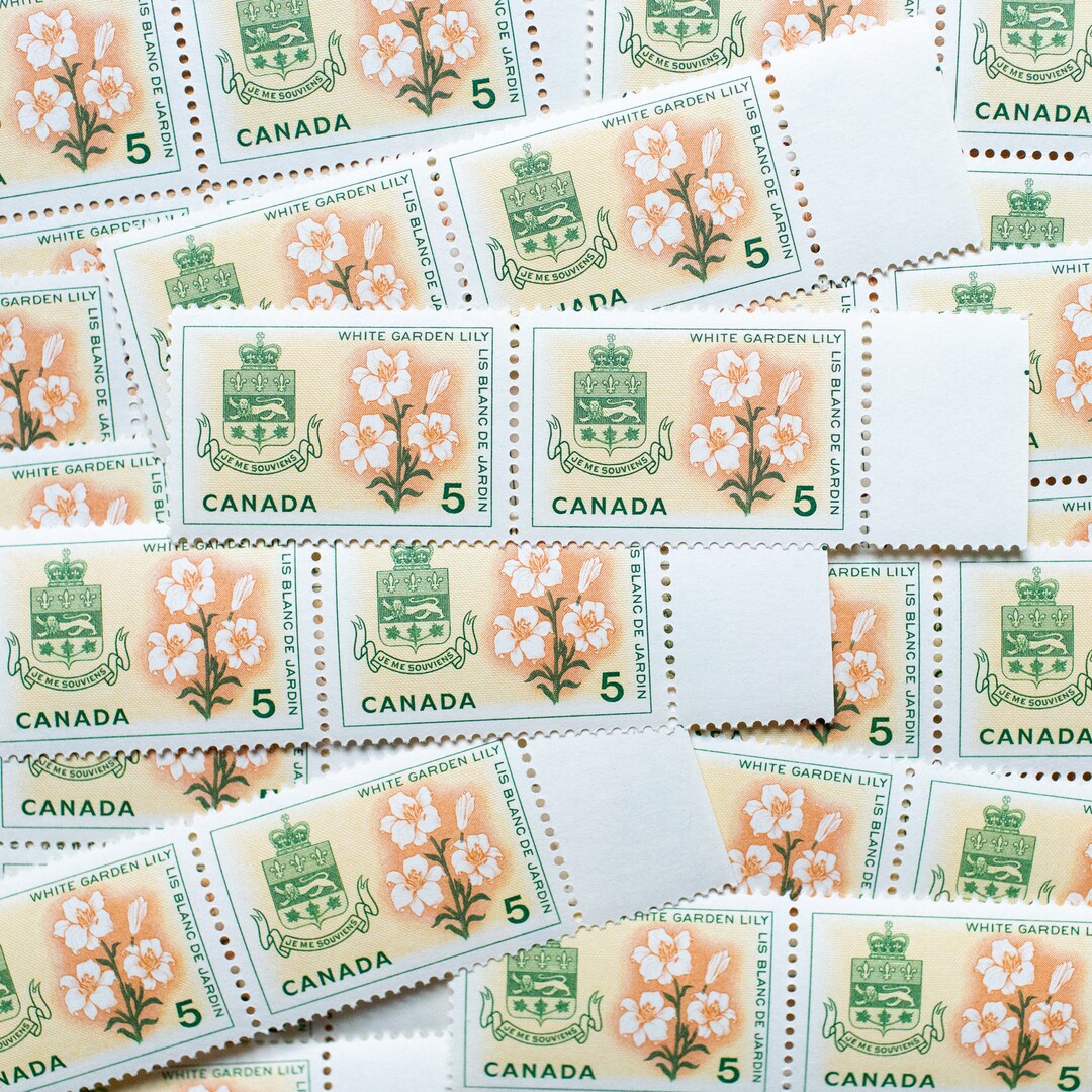 50 Quebec Wildflower Postage Stamps, Canada, Garden Lily, Montreal ...