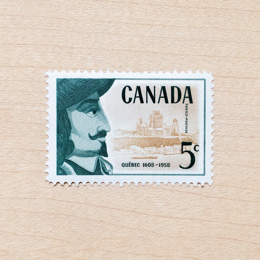 8 Quebec Postage Stamps Canada Wedding Calligraphy Vintage - Etsy