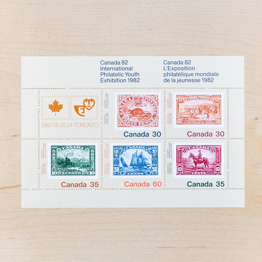 Canadian Postage Stamp Sheet of Philatelic Youth, Wedding Calligraphy ...