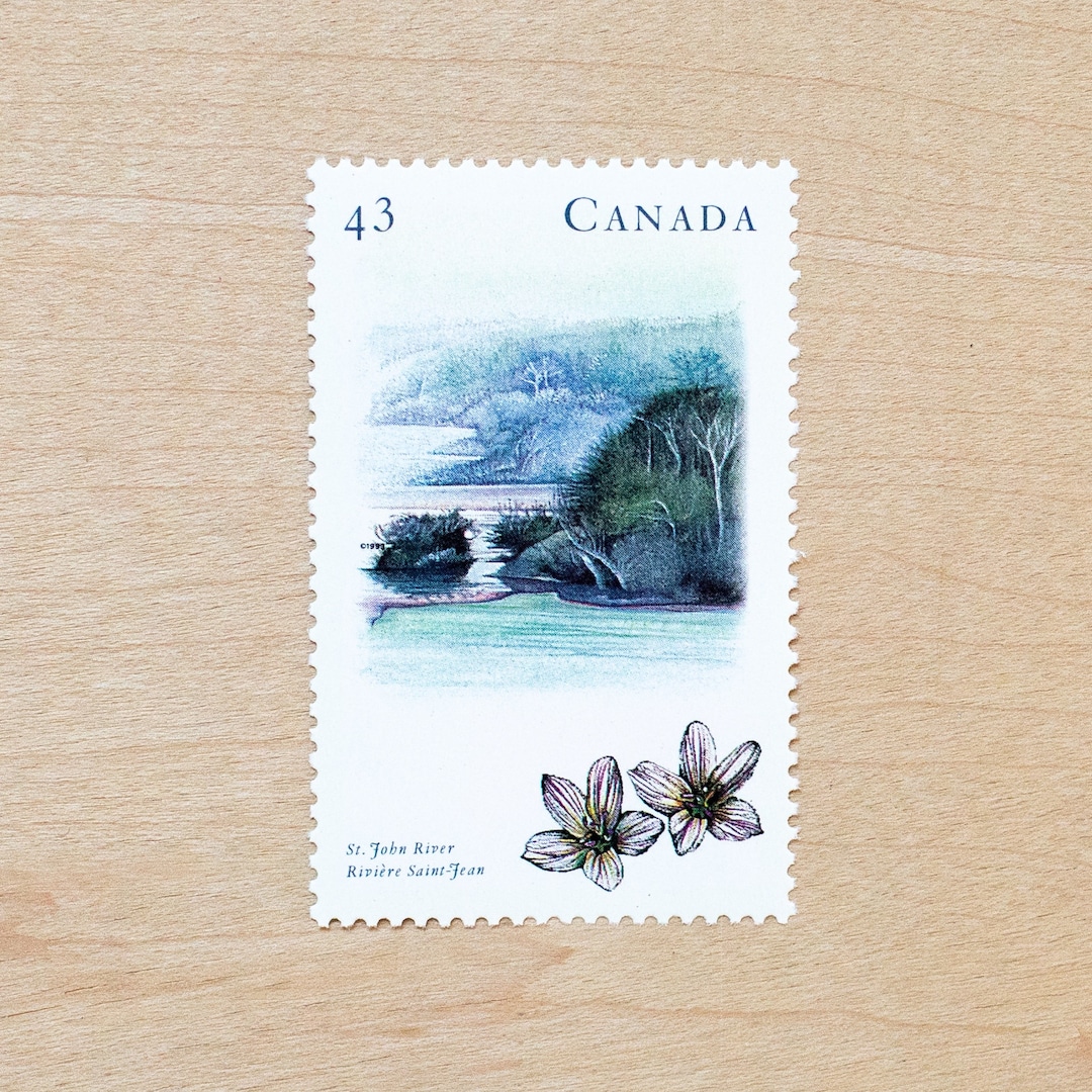 4 River Postage Stamps, Canada, Flowers, Wedding Calligraphy Envelope ...