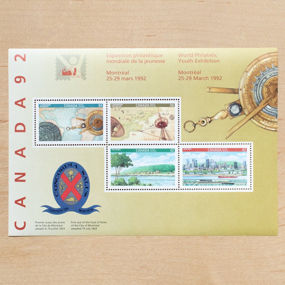 Montreal Postage Stamp Sheet, Canada Philatelic Exhibition, Wedding ...