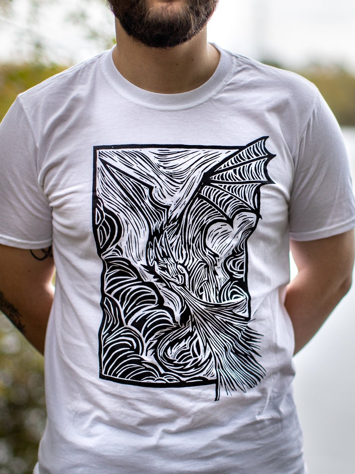 Mythical Lino Print T-shirt - Etsy