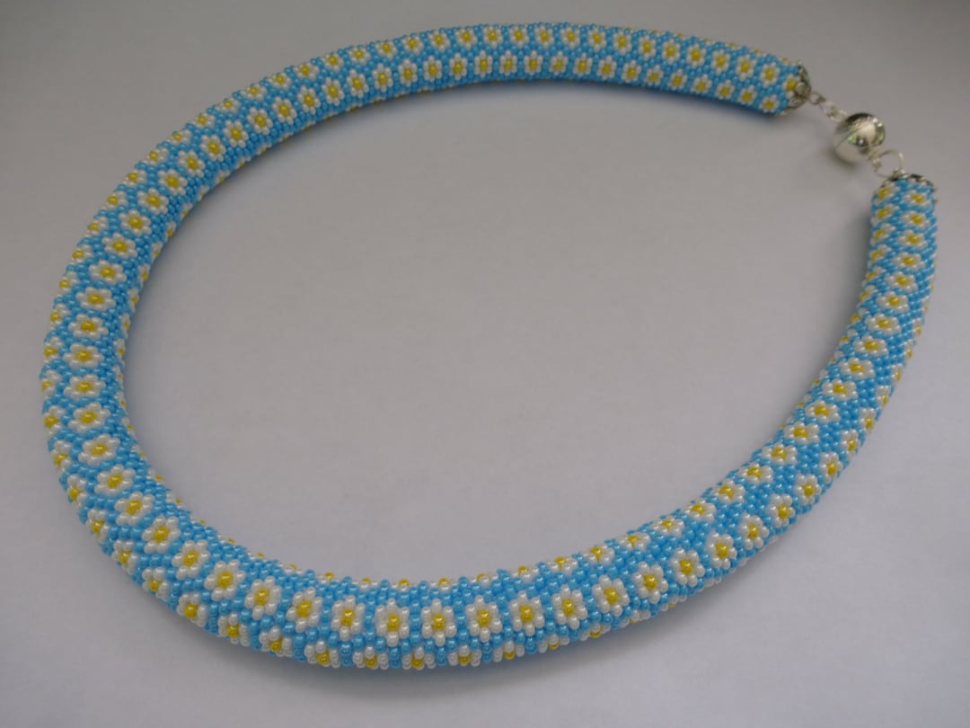 Blue Flower Necklace. - Etsy