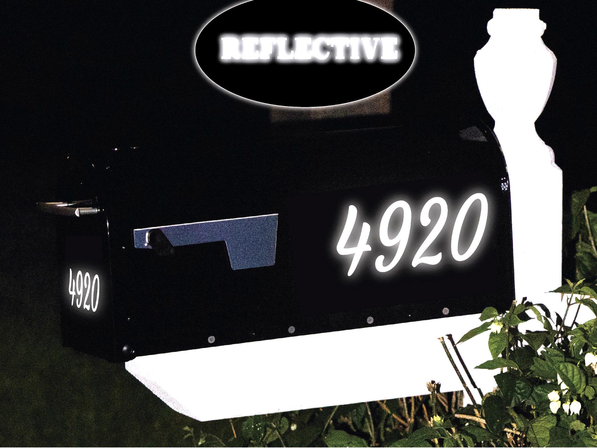 Reflective Mailbox Numbers: High-visibility Vinyl Decal - Etsy
