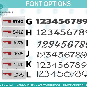 Personalized Mailbox Number Decals | 27 Font Choices, 23 Colors to ...