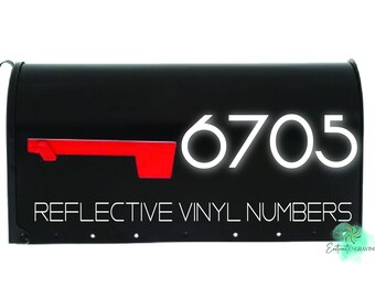 Modern Mailbox Large House Numbers Vinyl Lettering Decal - Etsy