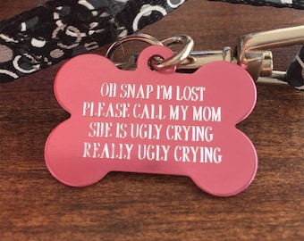 Ugly Crying Dog Tag | Etsy
