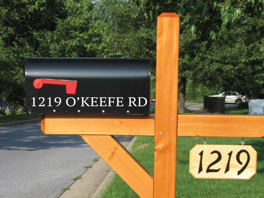 Personalized Mailbox Decal With Address - Elegant Outdoor Vinyl Sticker ...