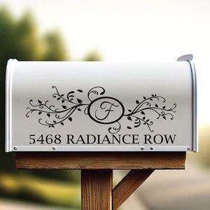 Personalized Mailbox Decals, Floral Design, Mailbox Lettering for ...