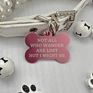 Wanderlust Explorer Pet ID Tag - Custom Engraved "all Who Wander" Dog ...