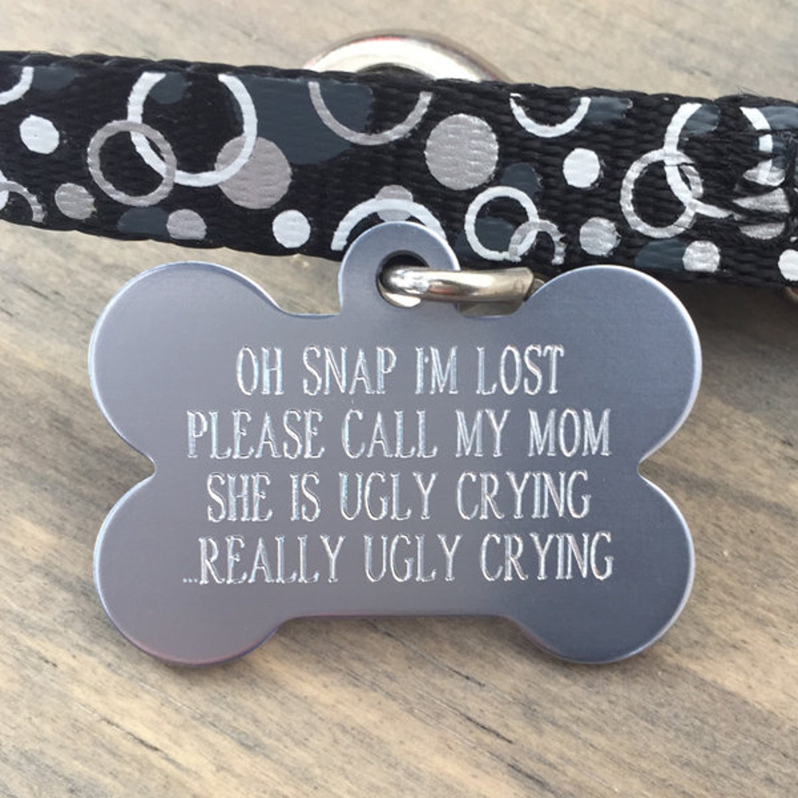 Really Ugly Crying Pet Tag Oh Snap Dog ID Tag Custom Pet - Etsy
