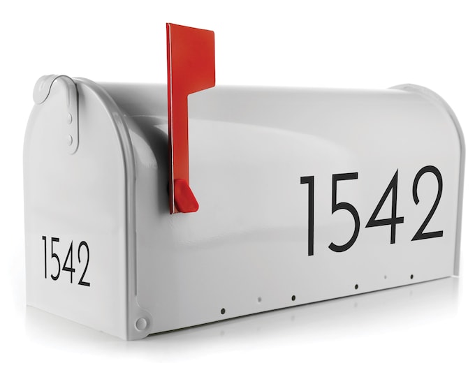 Custom Mailbox Number, Traditional Mailbox Decals, Mailbox Stickers ...
