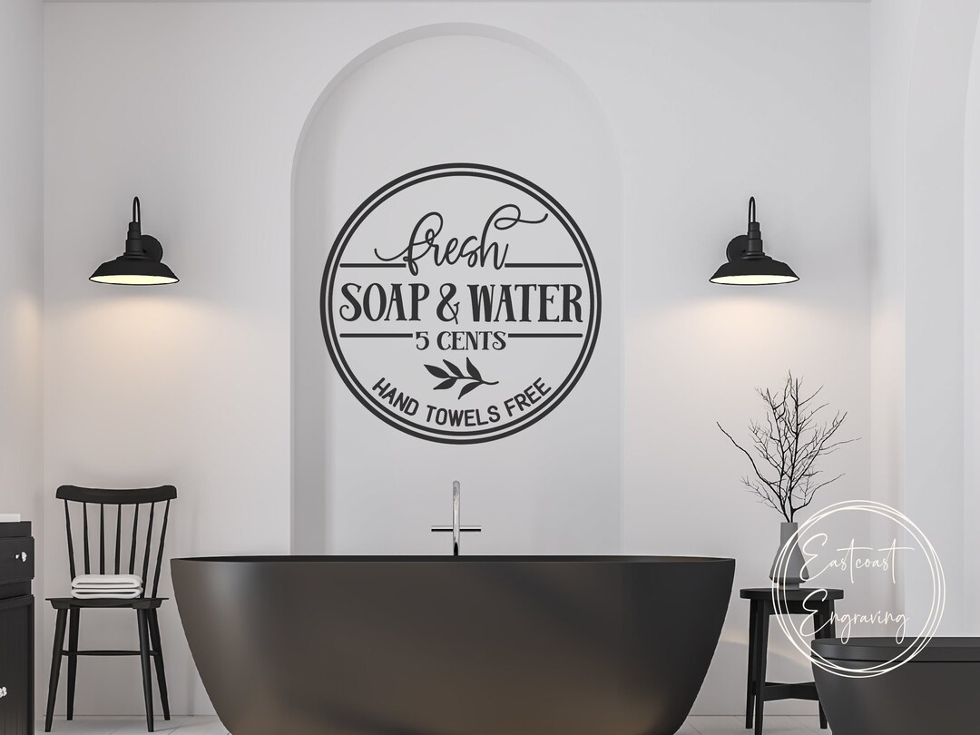 Soap and Water Wall Decal Bathroom Wall Decal Soap & Water - Etsy