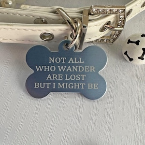 Wanderlust Explorer Pet ID Tag - Custom Engraved "all Who Wander" Dog ...