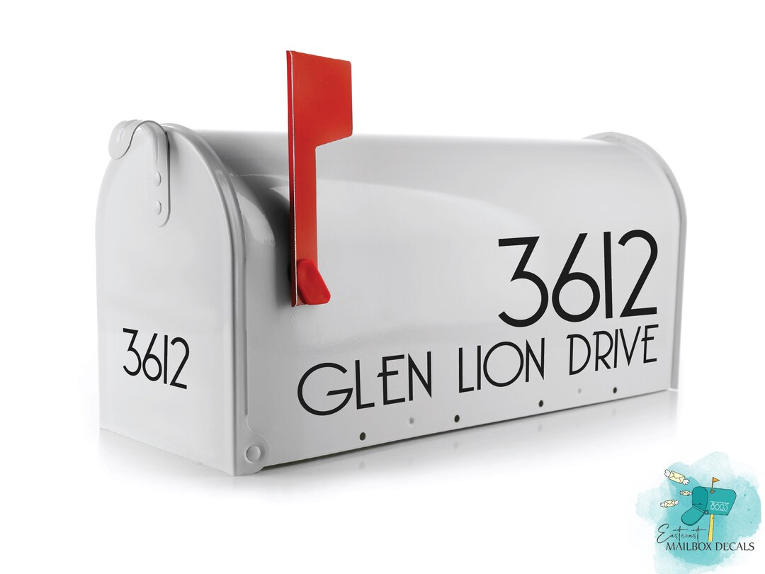 Custom Two-piece Mailbox Decal Easy Apply Address & Number Stickers ...