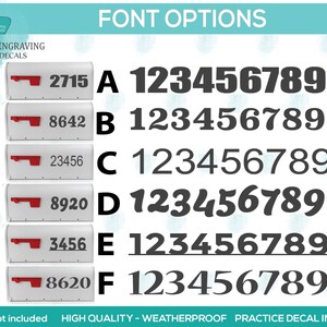 Personalized Mailbox Number Decals | 27 Font Choices, 23 Colors to ...