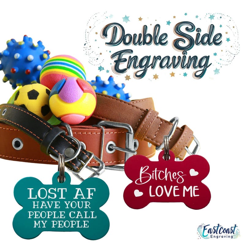 Funny Engraved Dog ID Tag – Custom Personalized Pet Tag - Etsy