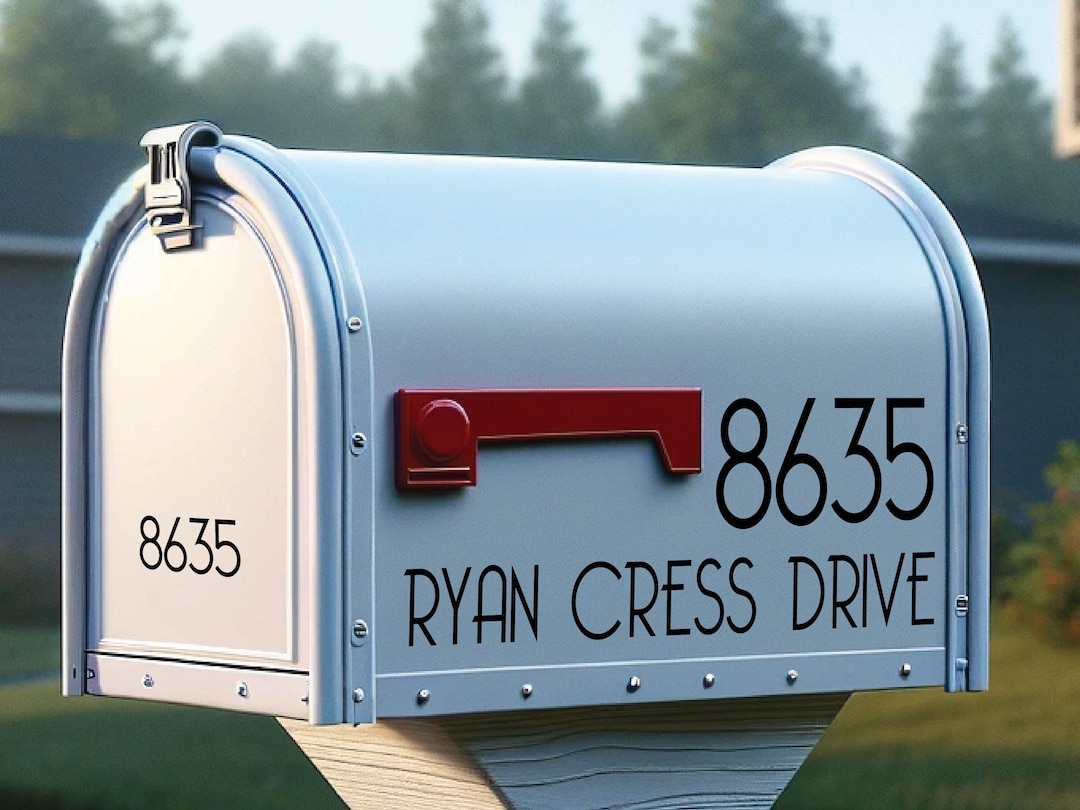 Custom Mailbox Numbers and Address Decal | Personalized Vinyl Mailbox ...