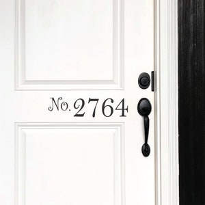 Custom Address Number Door Decal - Personalized Vinyl Entryway Sticker ...