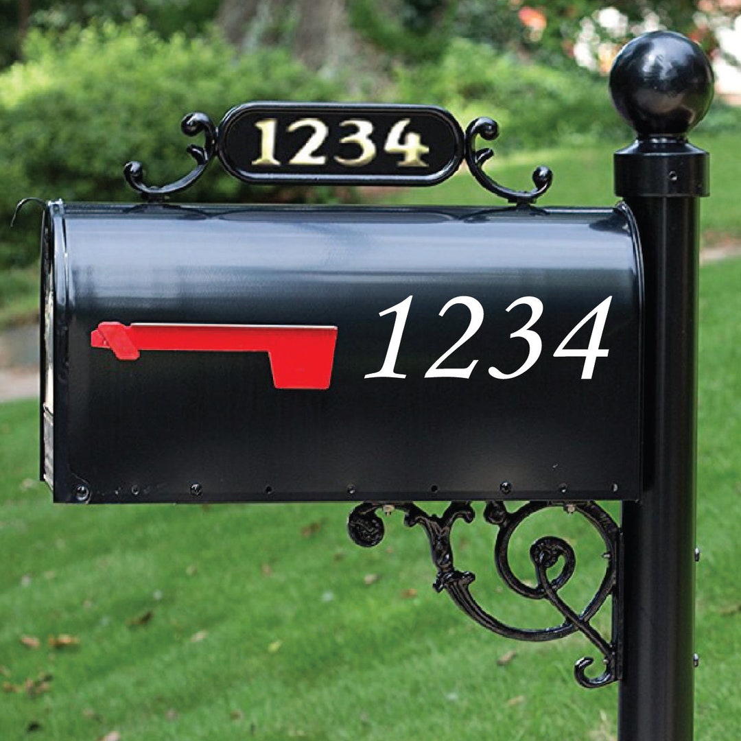 Personalized Mailbox Number Decals | 27 Font Choices, 23 Colors to ...