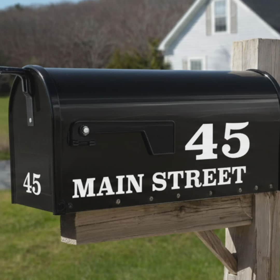 Mailbox Address Decal – Vinyl Address & House Number Set for Mailboxes ...