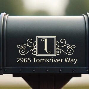 Monogram Mailbox Decal - Custom Mailbox Lettering, Personalized Vinyl ...