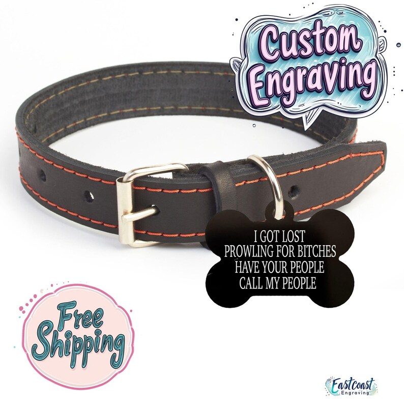 Funny Engraved Dog ID Tag – Custom Personalized Pet Tag - Etsy