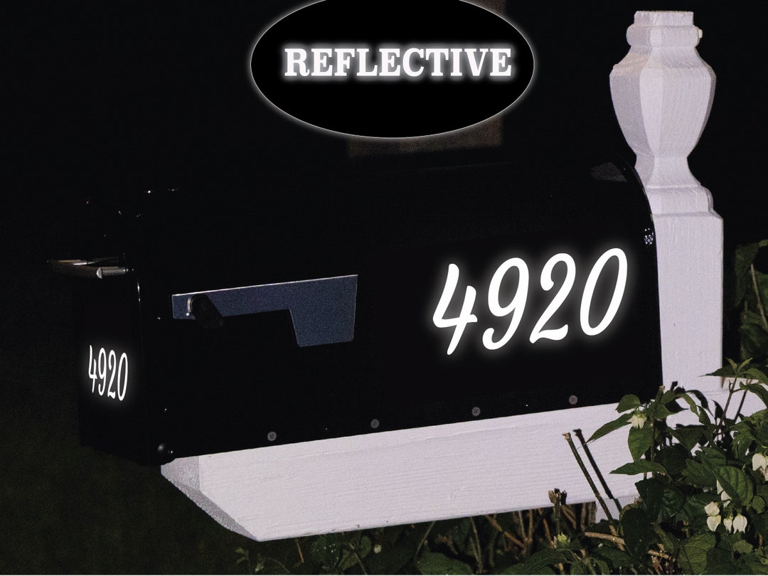 Reflective Mailbox Decal Reflective Mailbox Numbers, Reflective Address ...