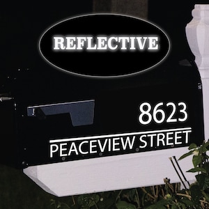Reflective Mailbox Decal - High Visibility Custom Address Sticker - 5 ...