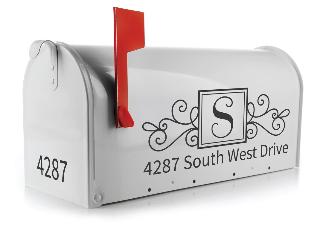 Monogram Mailbox Decal - Custom Mailbox Lettering, Personalized Vinyl ...