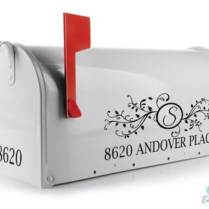 Personalized Mailbox Decals, Floral Design, Mailbox Lettering for ...