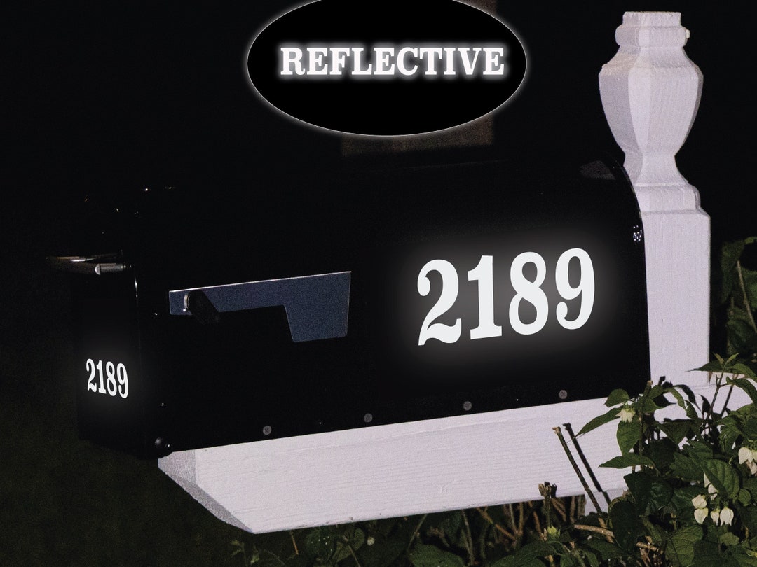 Reflective Mailbox Numbers Decal, Choose Your Font - Etsy