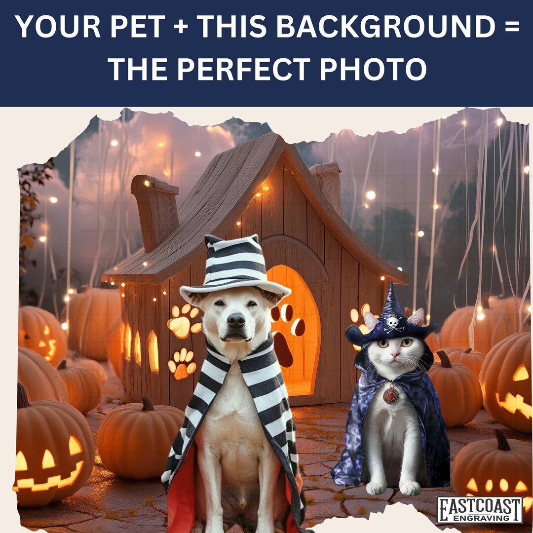 Halloween Pet Photo Backdrop Spooky Dog & Cat Digital Background for ...