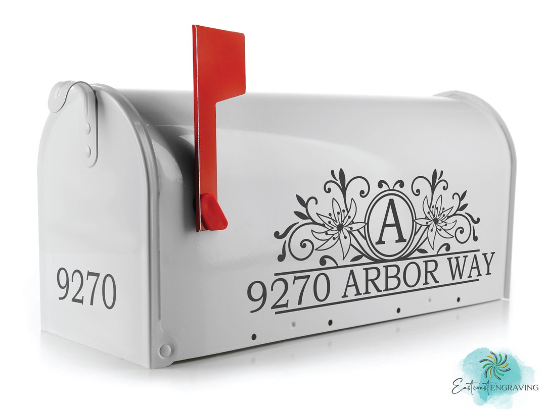 Floral Mailbox Decal - Custom Mailbox Sticker & Lettering ...