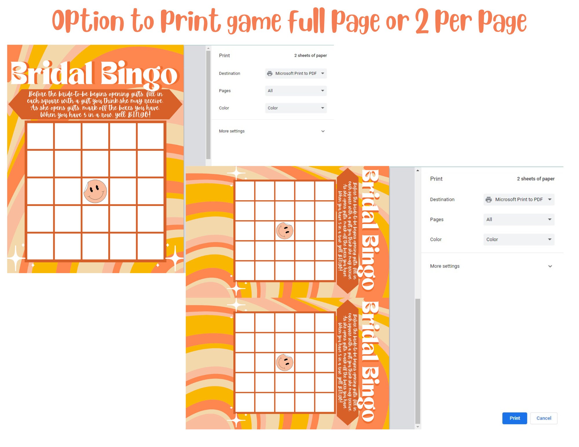 Groovy Bingo Bridal Shower Game Editable, Retro Themed, 60s 70s Hippie ...