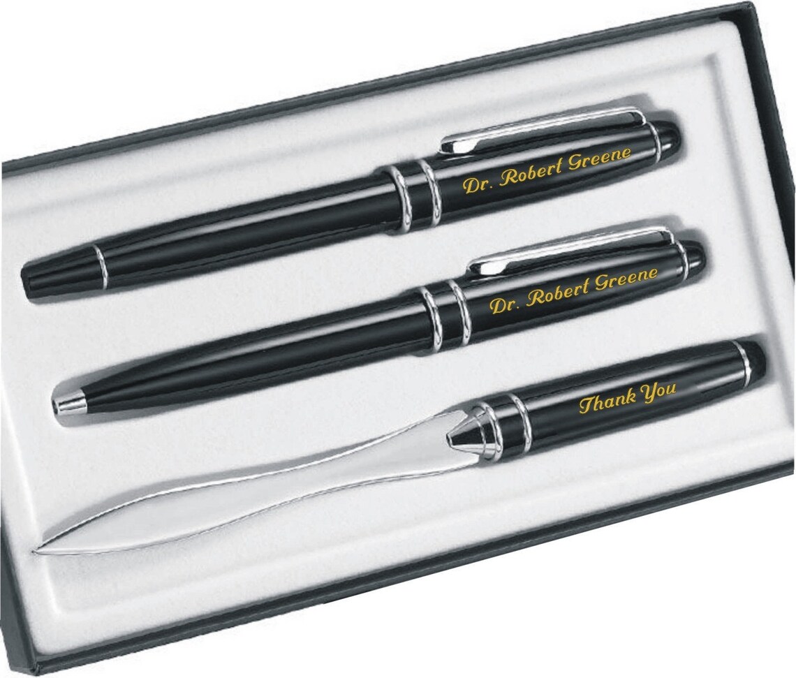 Personalized Engraved Gift Set Custom Engraved D332GS Black - Etsy