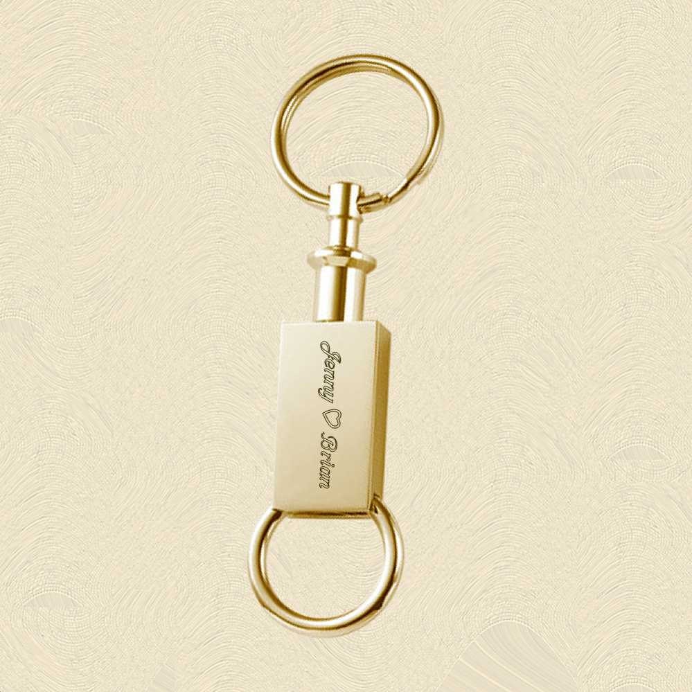 Personalized detachable rectangular shaped brass key chain | Etsy