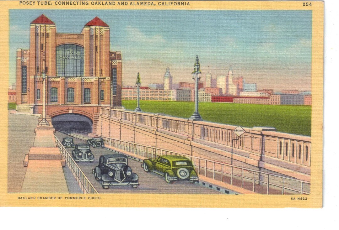 Vintage Postcard: Posey Tube Connecting Oakland and Alameda, California ...