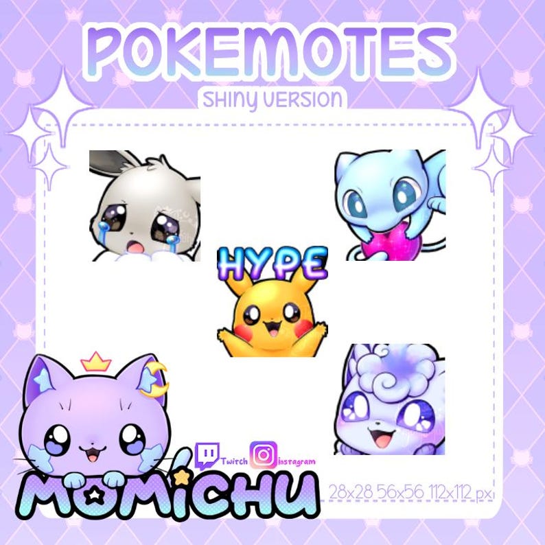Shiny Legendary Pokemote Bundle! (4 Pack) / Cute Pokemon Emotes of ...