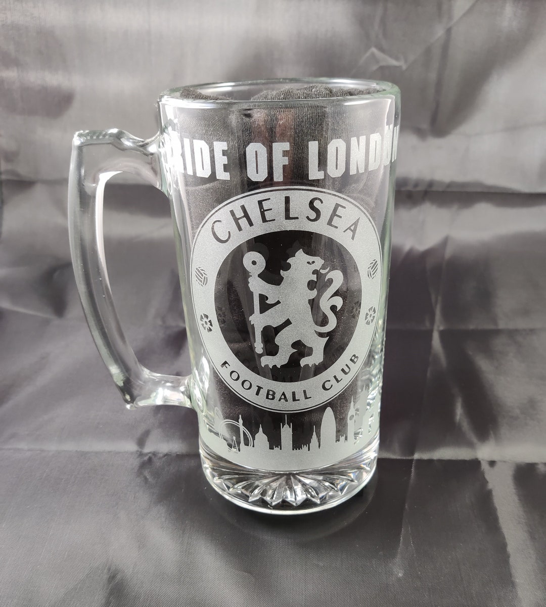 Chelsea F. C. - Hand Etched Beer Mug 25 Oz. - Etsy