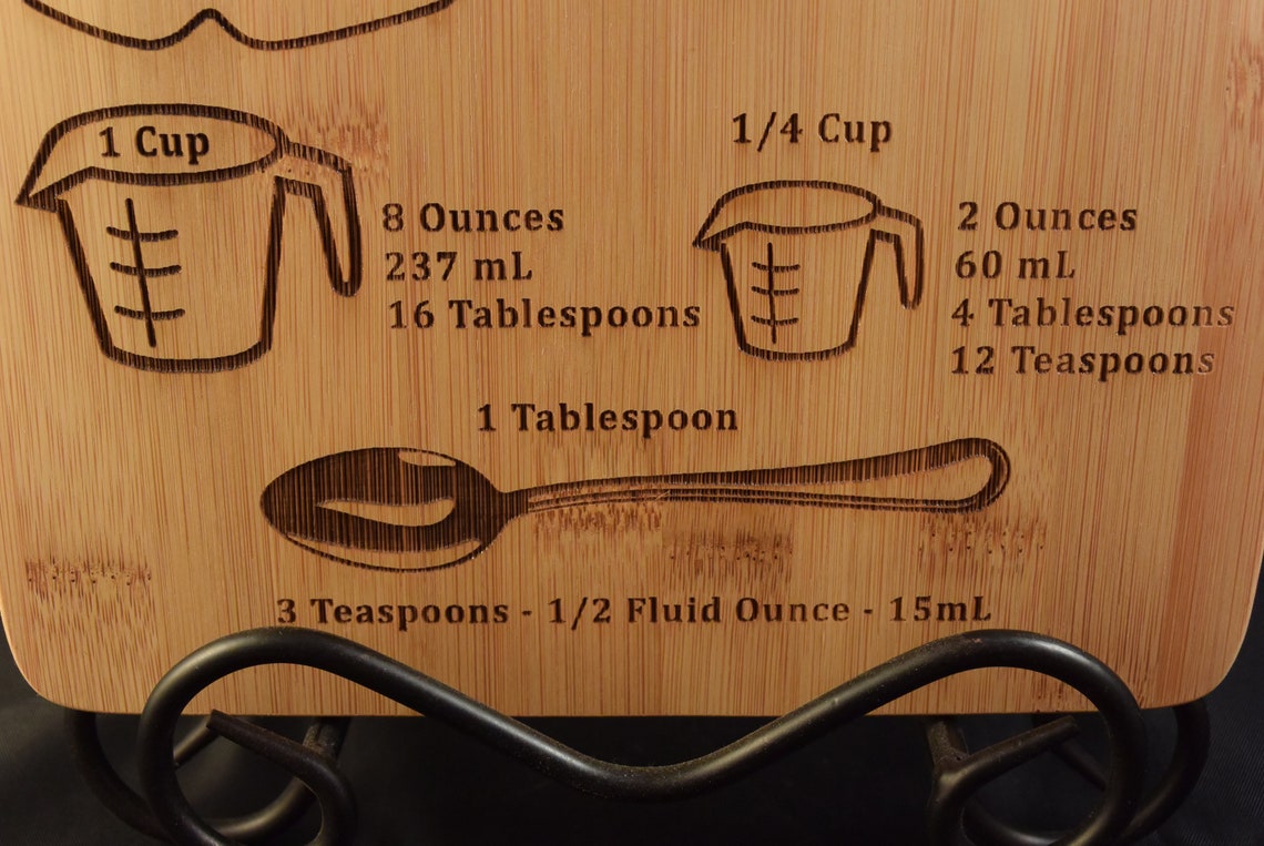 Kitchen Measurements Bamboo Cutting Board Wall Decor - Etsy