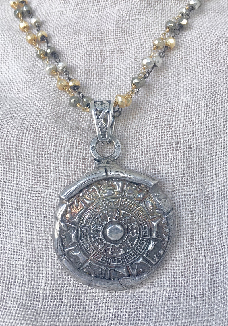 Antique Chinese Zodiac Coin Amulet/jiugong Bagua Tibetan Safety Pendant ...