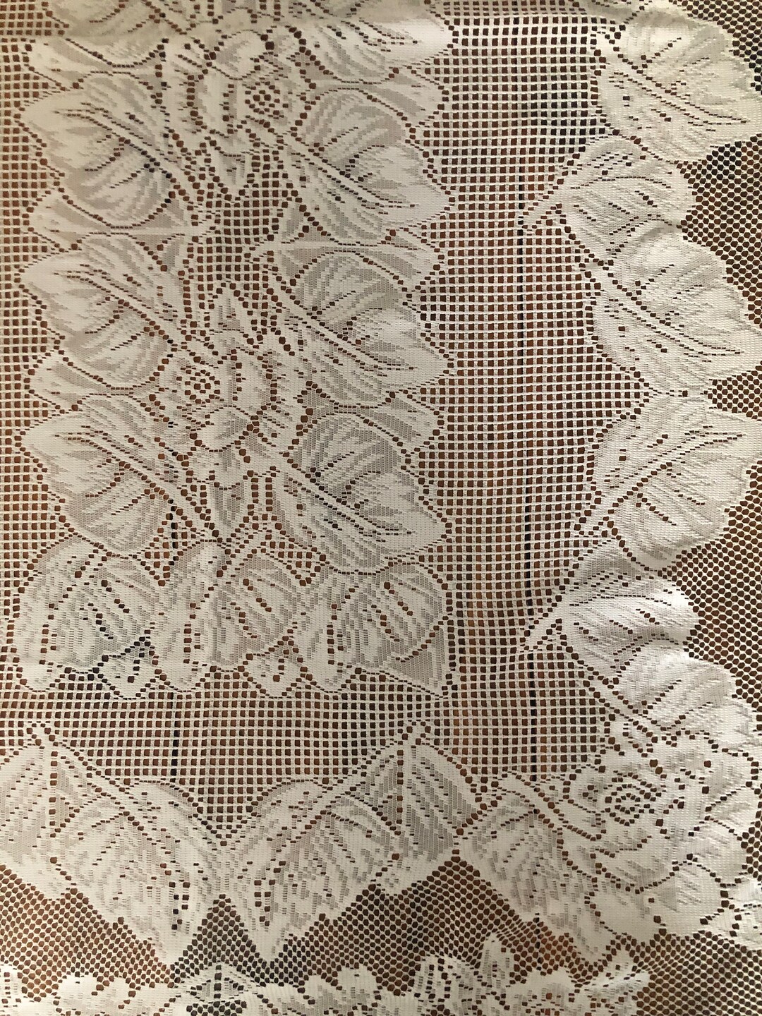 Rectangular White Floral Table Linen - Etsy